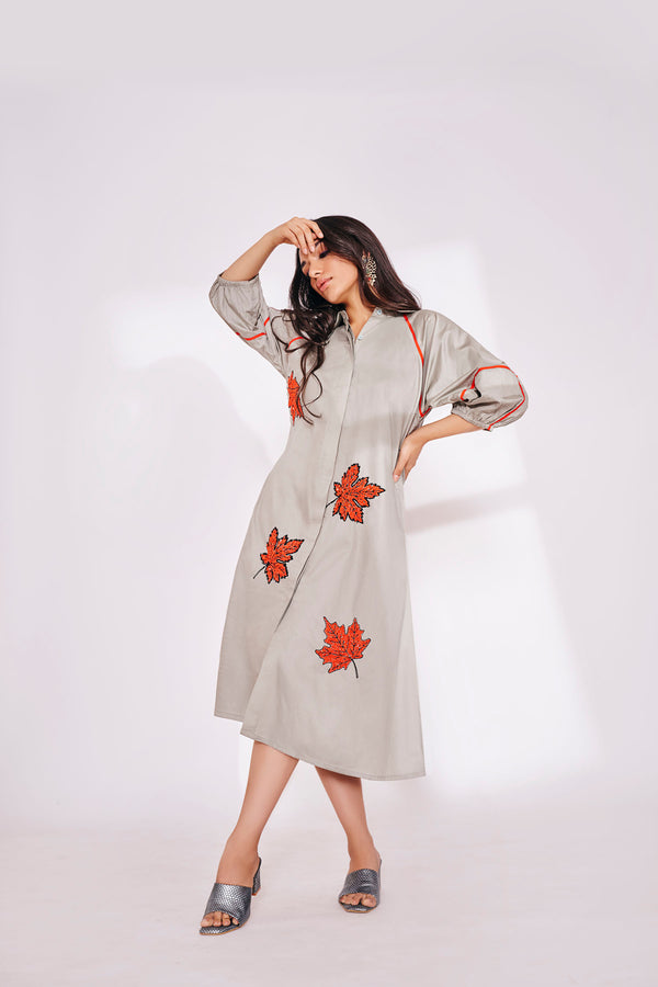 MAPLE LEAF EMBELLISHED DRESS – DIYA ASWANI
